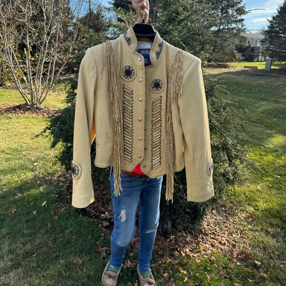 tribe of America | Jackets & Coats | Ladys Motorcycle Outfit Deerskin ...